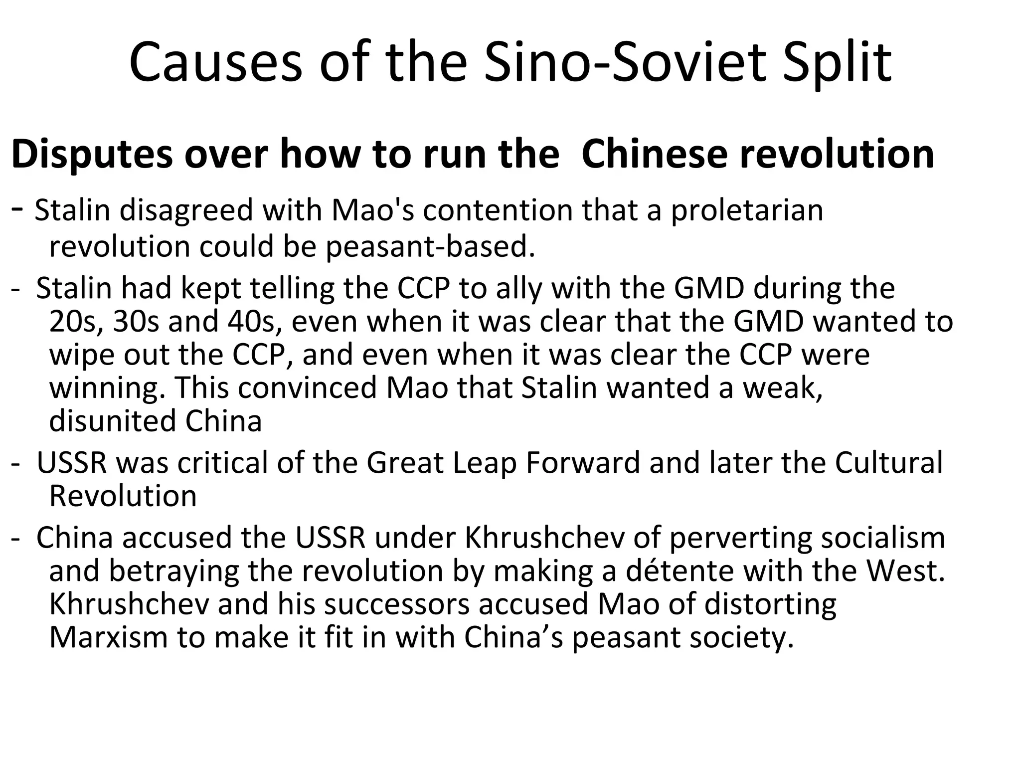 IB History: Sino-Soviet Split | PPT