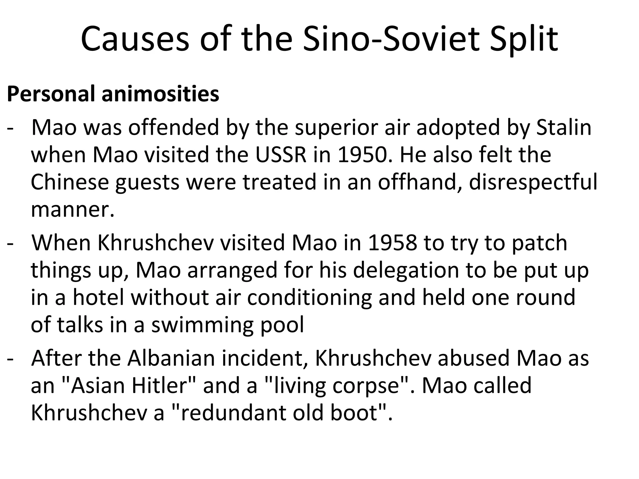 IB History: Sino-Soviet Split | PPT