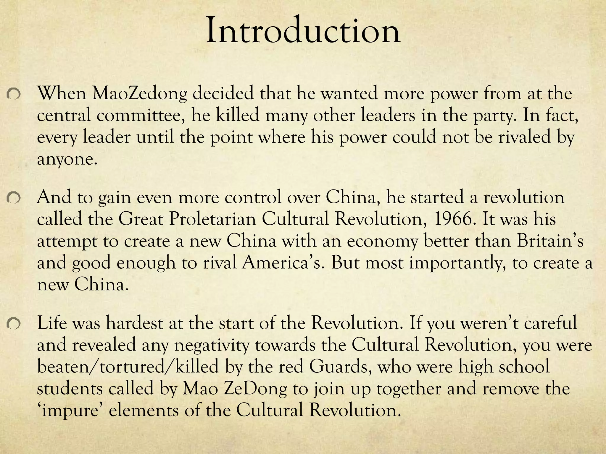 Cultural revolution diary entries ppt | PPT