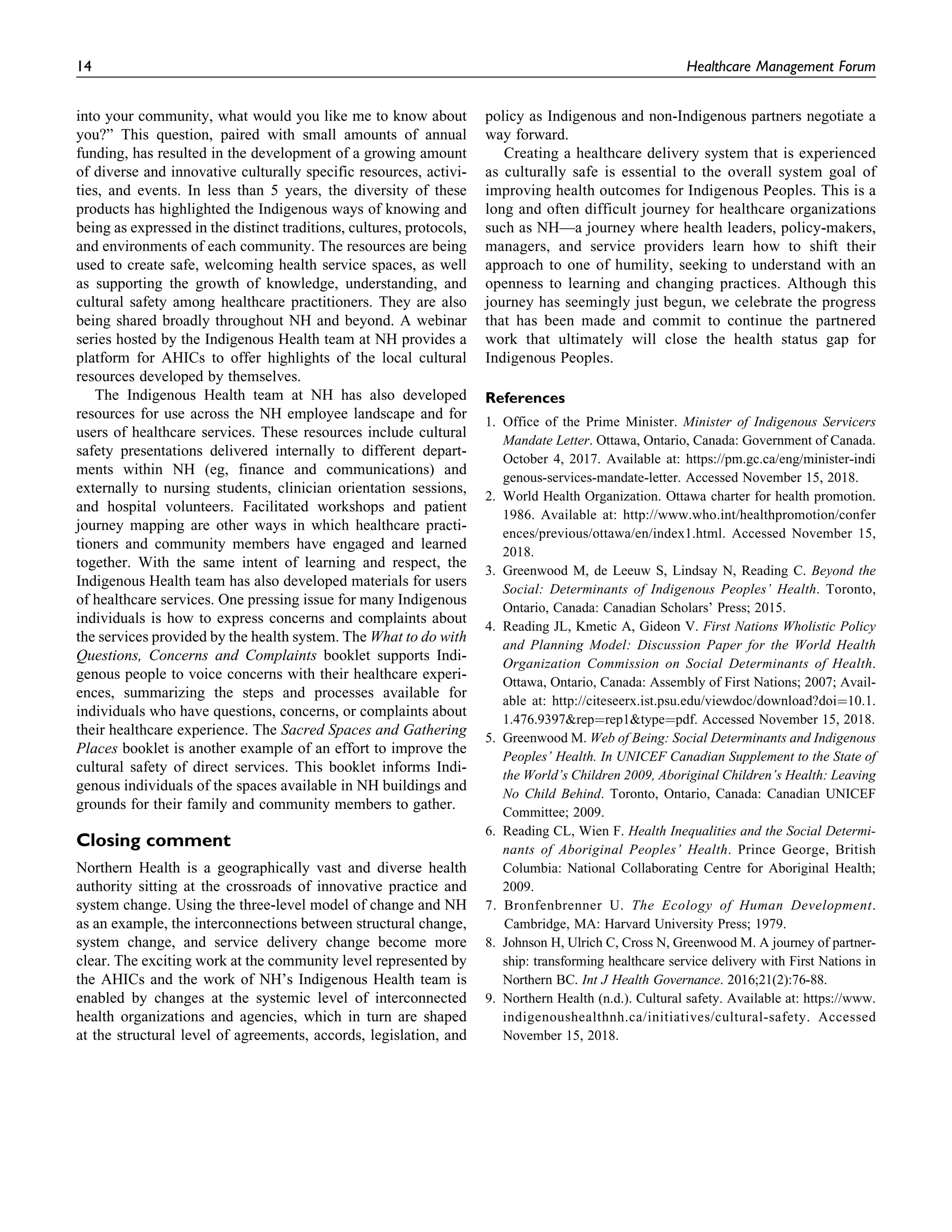 Modelling Change andCultural safety | PDF