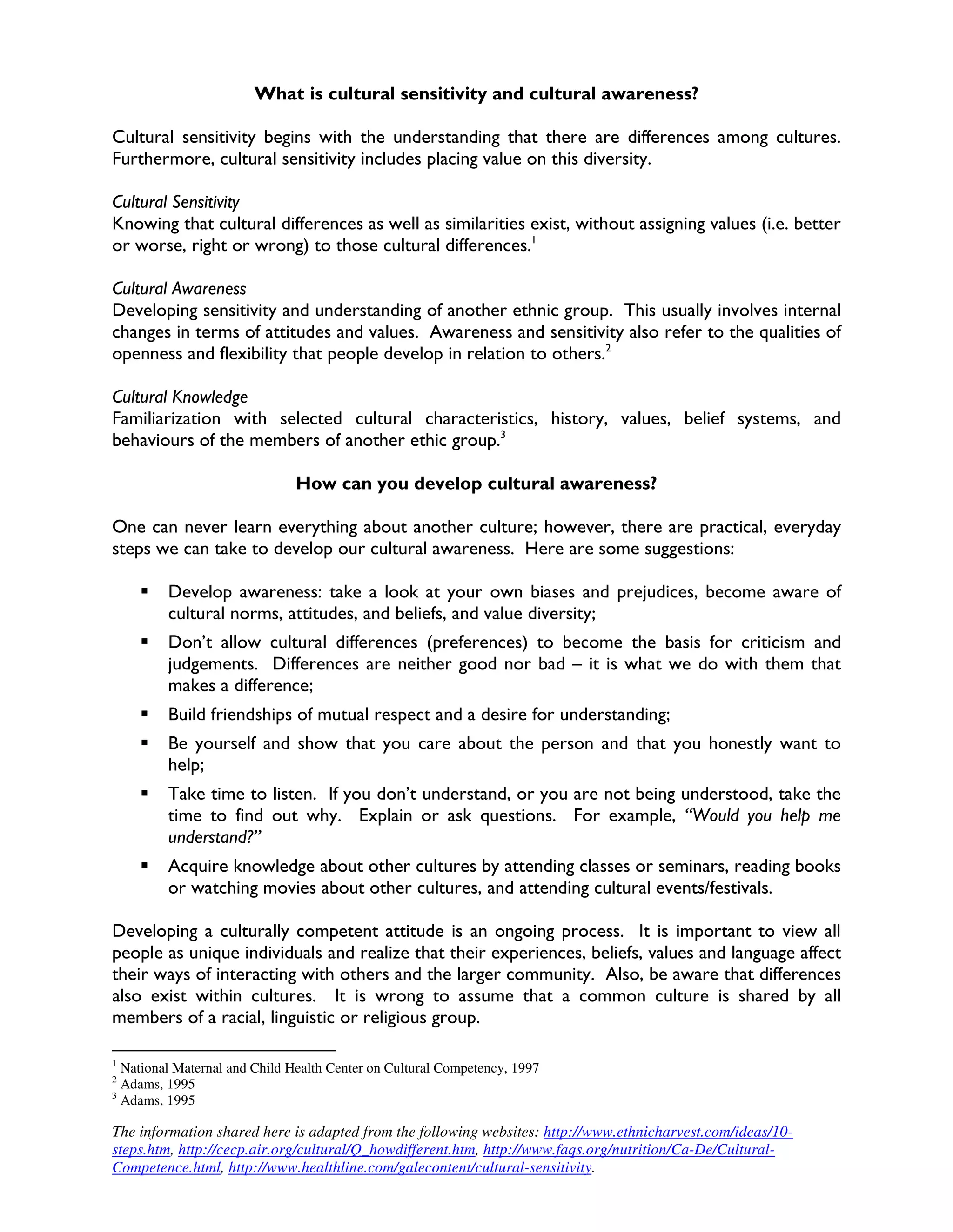 Cultural sensitivity awareness | PDF