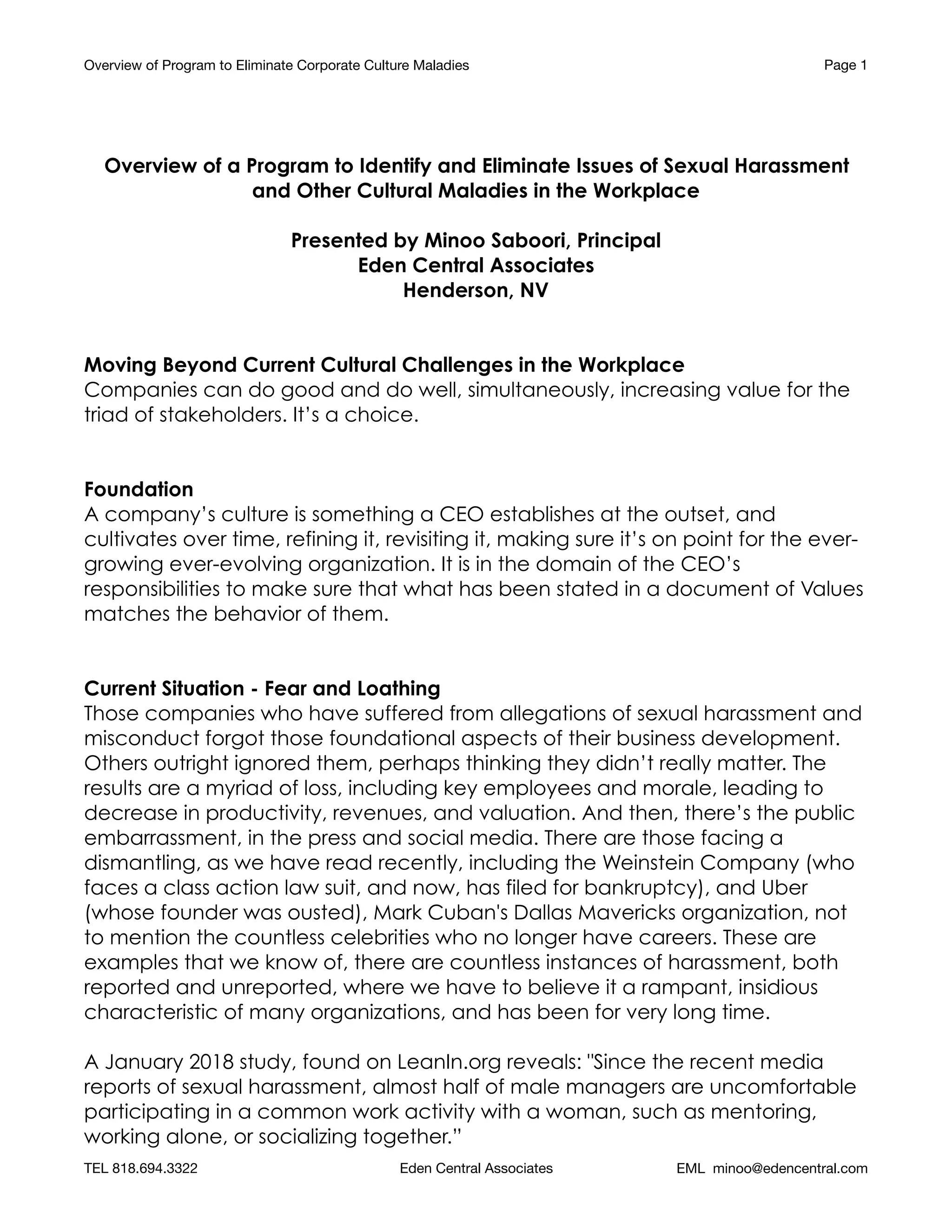 Eliminating Harassment and other Cultural Maladies | PDF | Human ...