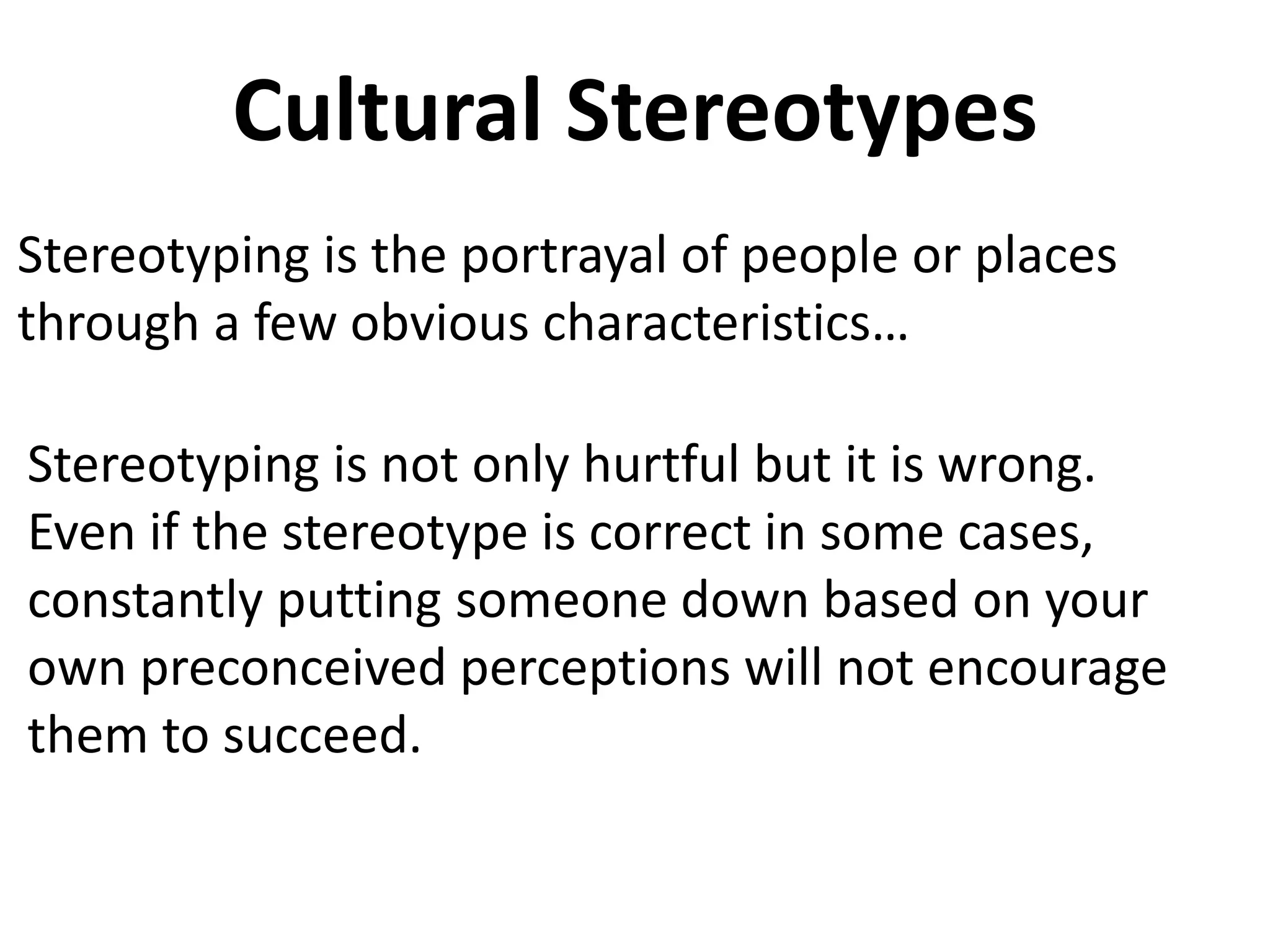 Cultural stereotypes | PPTX