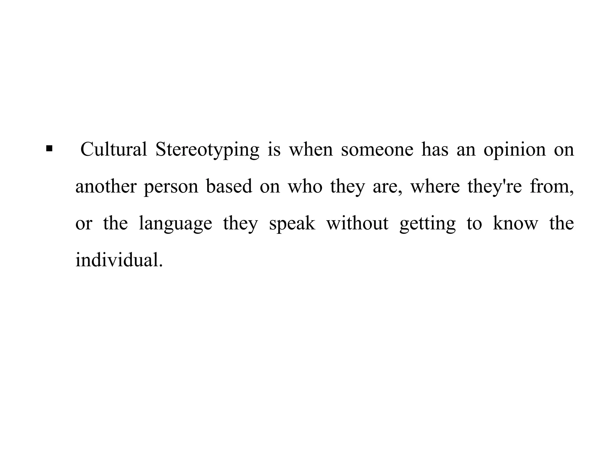 Cultural stereotypes | PPTX