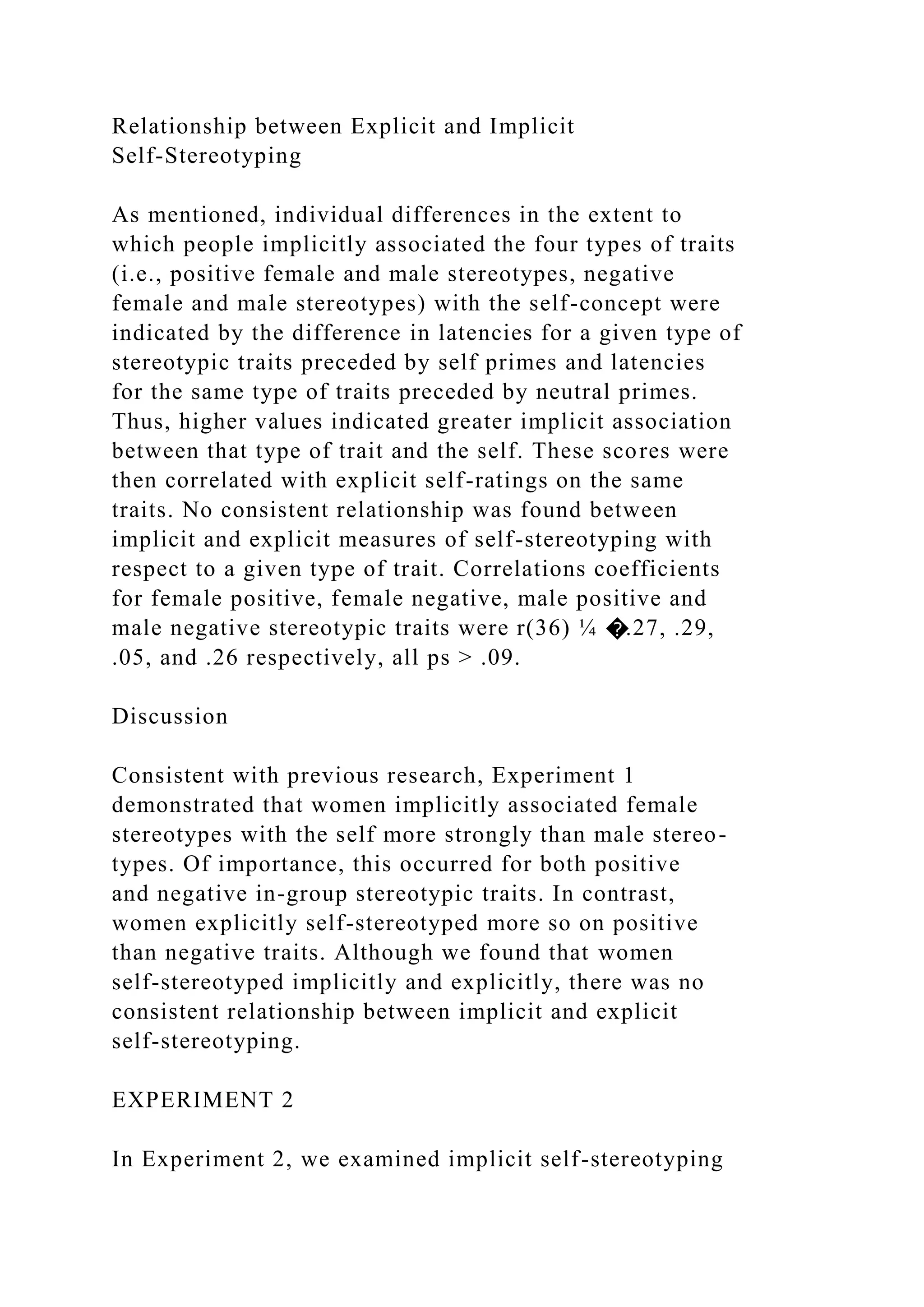 Cultural Stereotypes and the Self A Closer Examination ofIm.docx