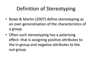 Cultural stereotyping and its effects on power balance | PPTX