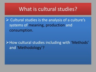 Cultural studies | PPTX