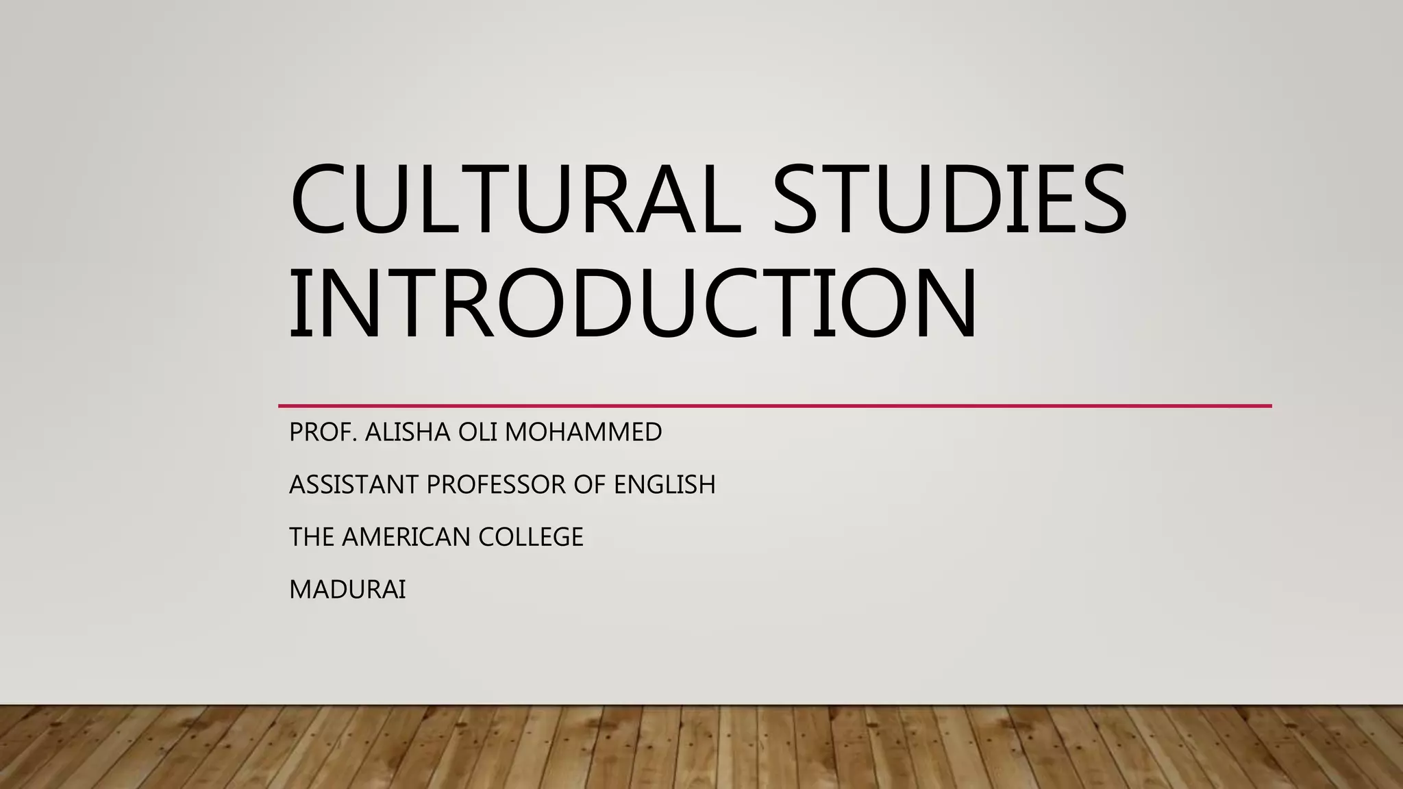 Cultural studies: An Introduction | PPTX