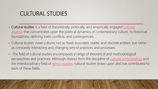 Cultural studies: An Introduction | PPTX