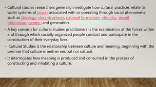 Cultural studies: An Introduction | PPTX
