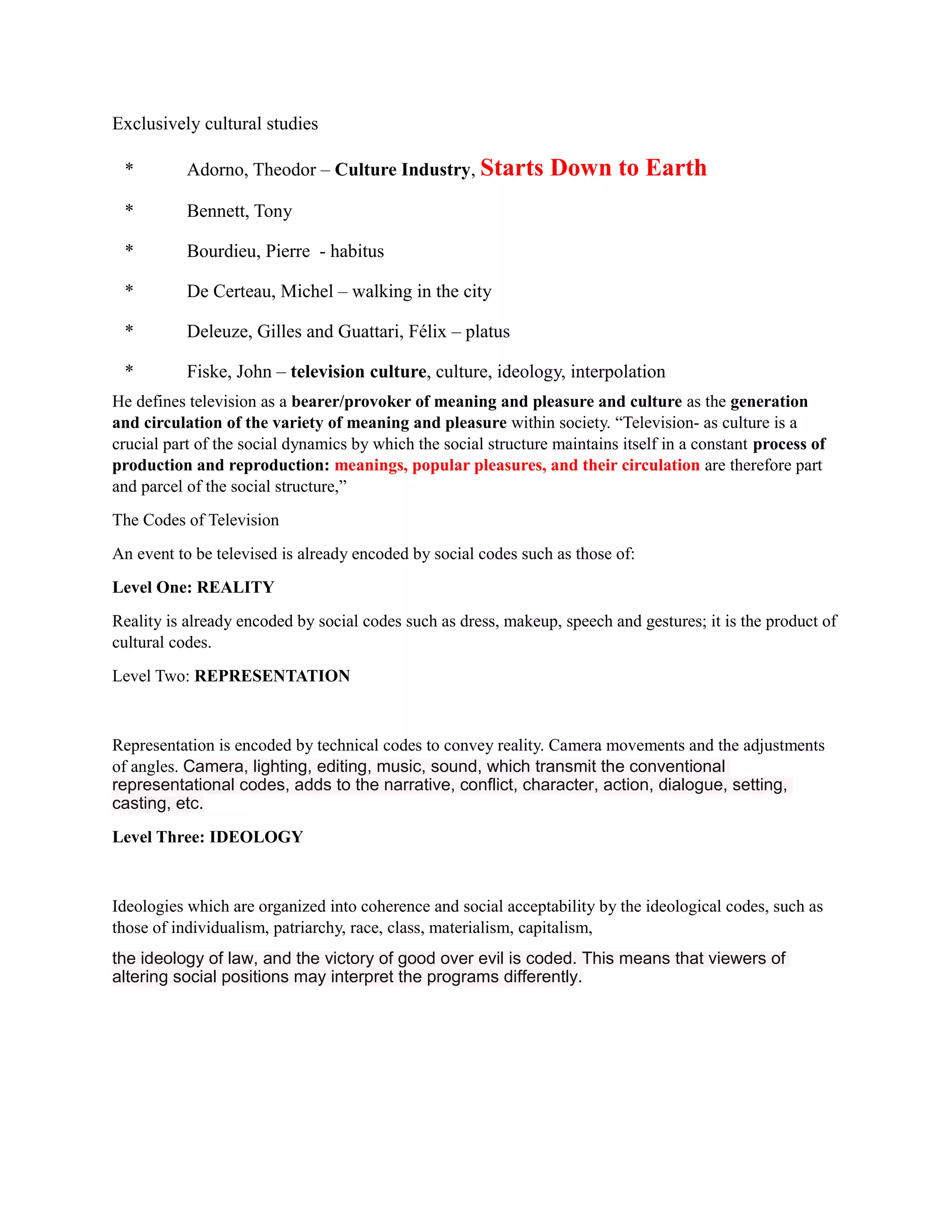 Cultural studies 3 | RTF