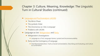 Cultural studies barker & jane ch3 | PPTX