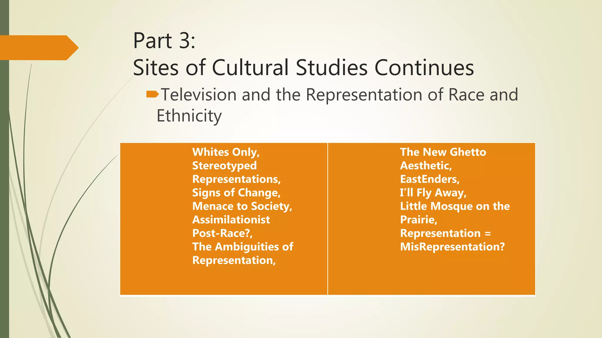 Cultural studies barker & jane ch8 | PPTX