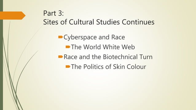 Cultural studies barker & jane ch8 | PPT
