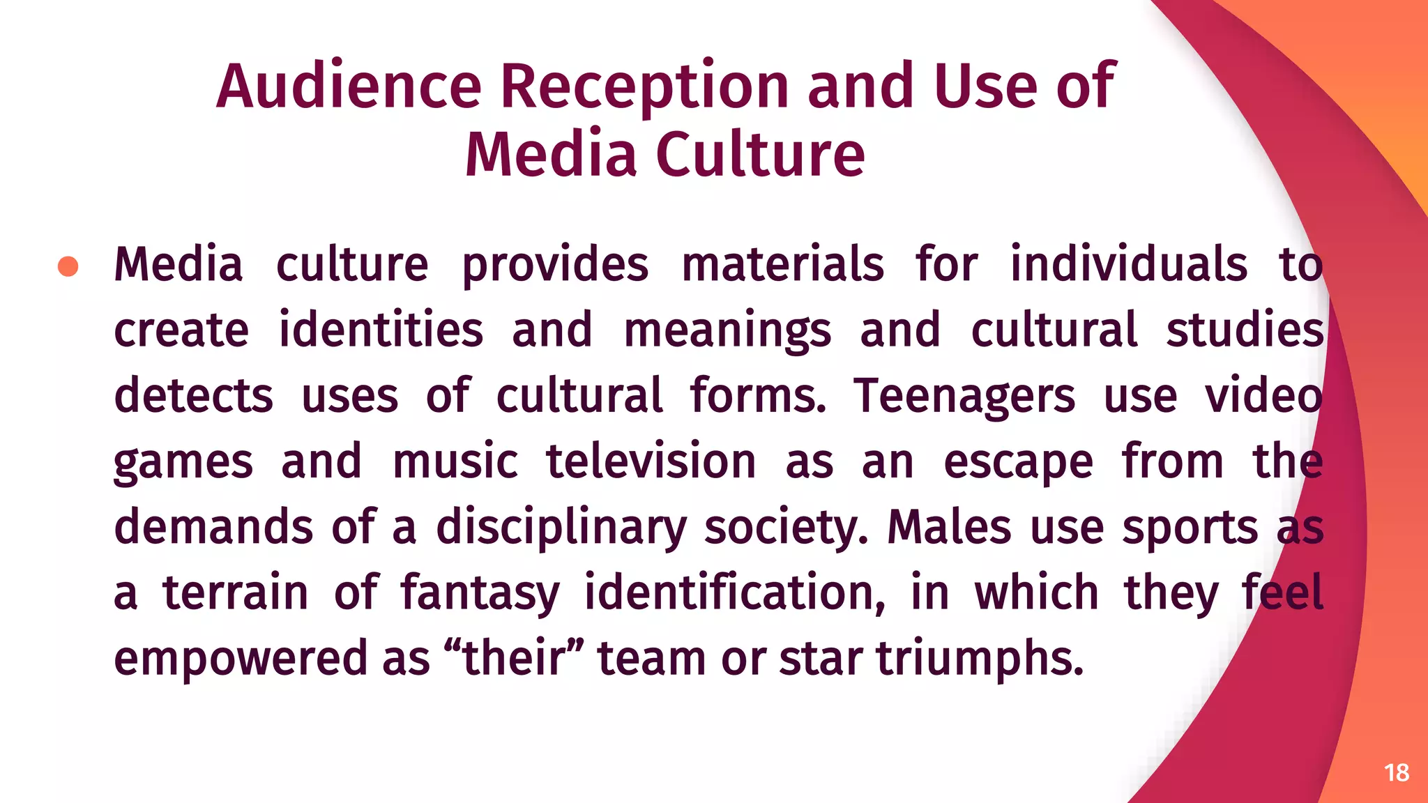 Media Culture and Cultural studies | PPTX