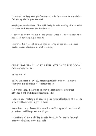 CULTURAL TRAINING FOR EMPLOYEES OF THE COCA COLA COMPANY .docx
