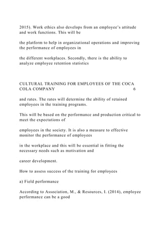 CULTURAL TRAINING FOR EMPLOYEES OF THE COCA COLA COMPANY .docx