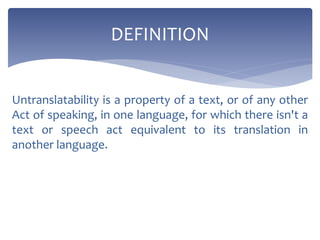 Cultural untranslability | PPT