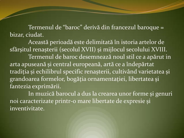 Cultura muzicala +än baroc | PPSX