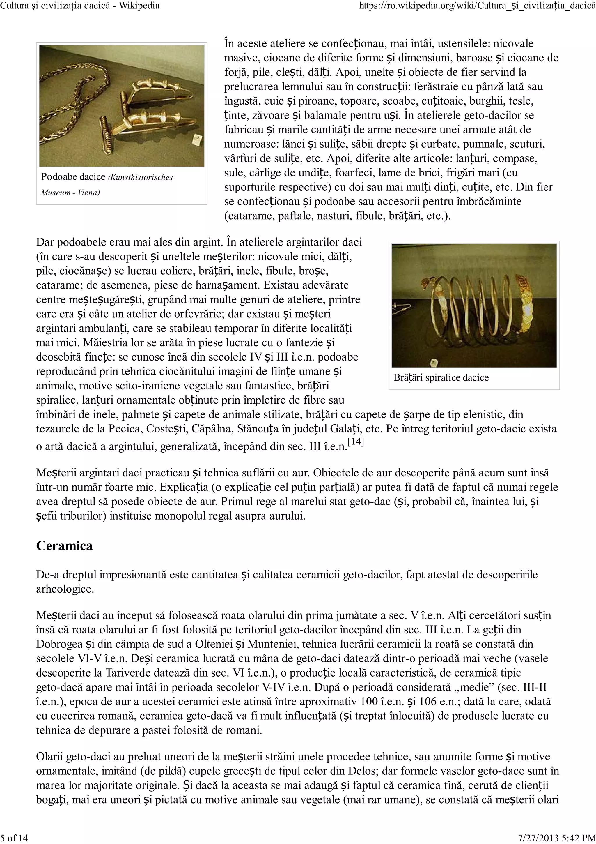 Cultura si civilizatia dacica | PDF
