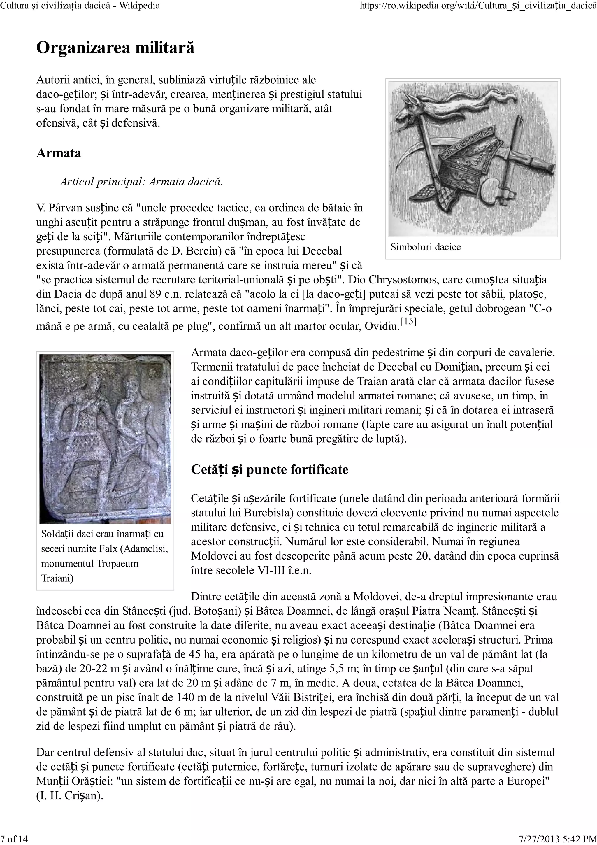 Cultura si civilizatia dacica | PDF