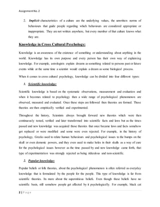 Culture, Knowledge and its types | DOCX