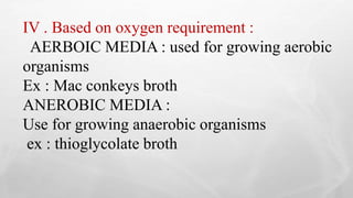 types of culture media | PPTX