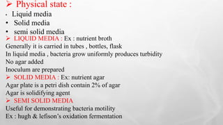 types of culture media | PPTX