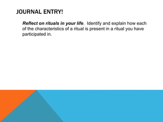 Religion 15 Lesson on Culture and Ritual | PPTX