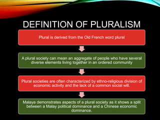 Plural Society In Malaysia | PPTX
