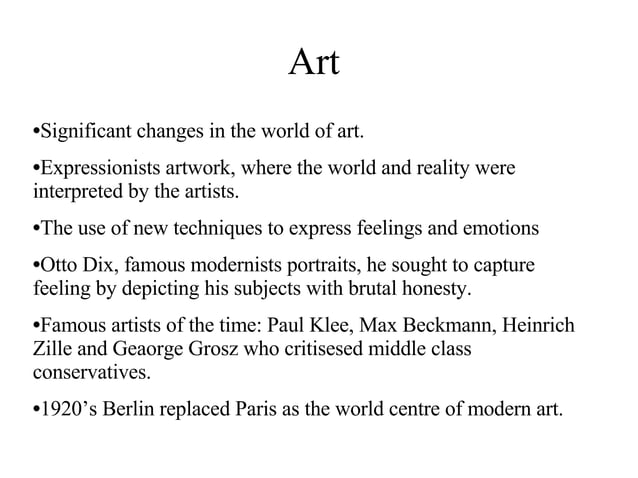 Culture In Weimar Republic Williams | PPT