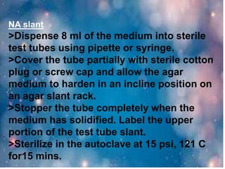 BS Marine Biology- Types of Culture Media | PPT