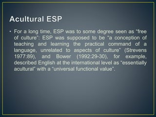Culture and ESP | PPT