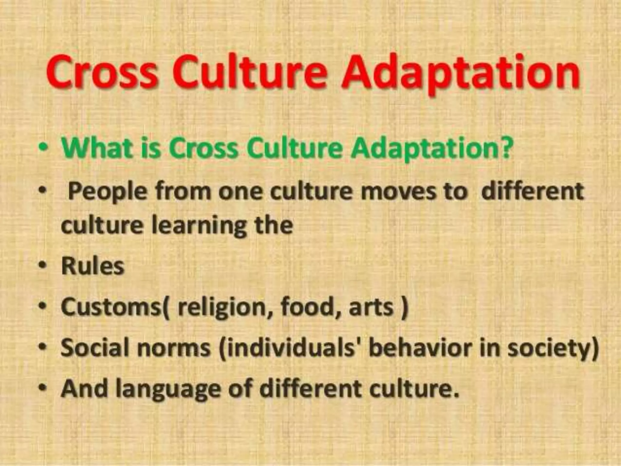 cross-Culture adaptation theory | PPTX