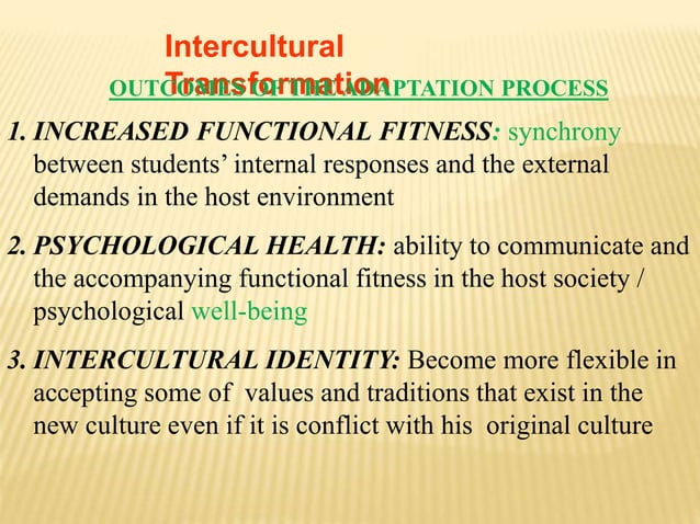 cross-Culture adaptation theory | PPTX