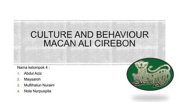 Culture and Behaviour - Macan Ali | PPTX