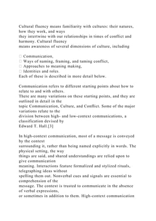 Culture and Conflict Culture is an essential part of conf.docx