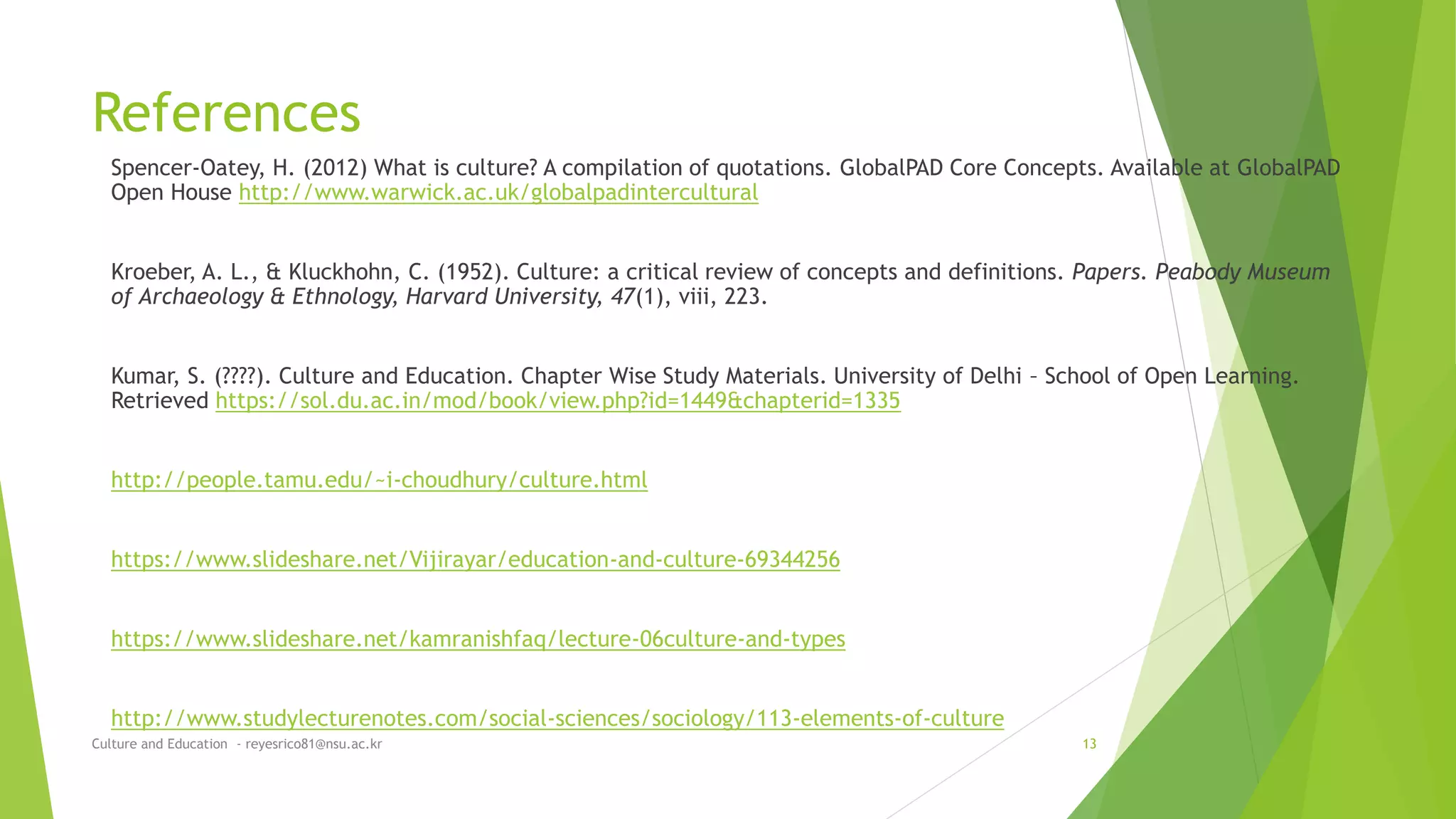 Culture and education | PPTX