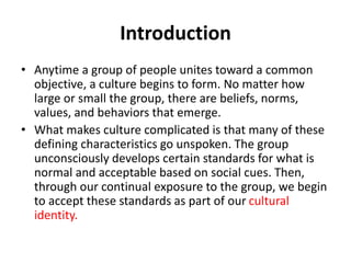 CULTURE AND IDENTITY.pptx A concept of Sociology | PPTX