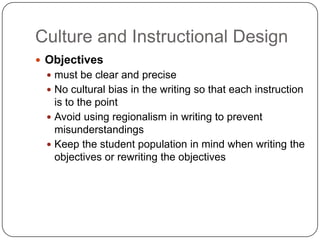 Culture and Instructional Design | PPTX | Education