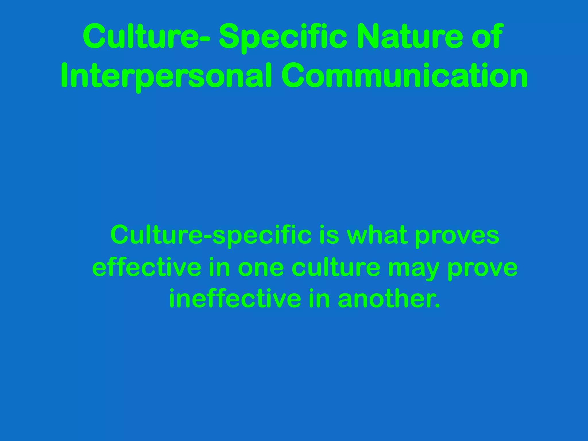 Culture and interpersonal communication | PPTX