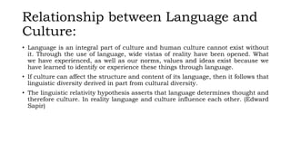 Culture and language | PPTX
