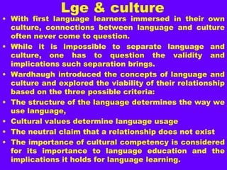 Culture and language development | PPT