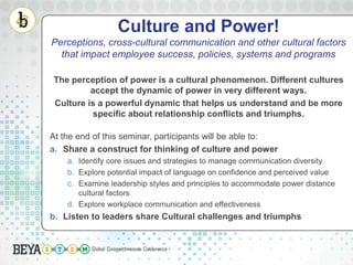 Culture and Power! Perceptions, cross -cultural communication and other ...