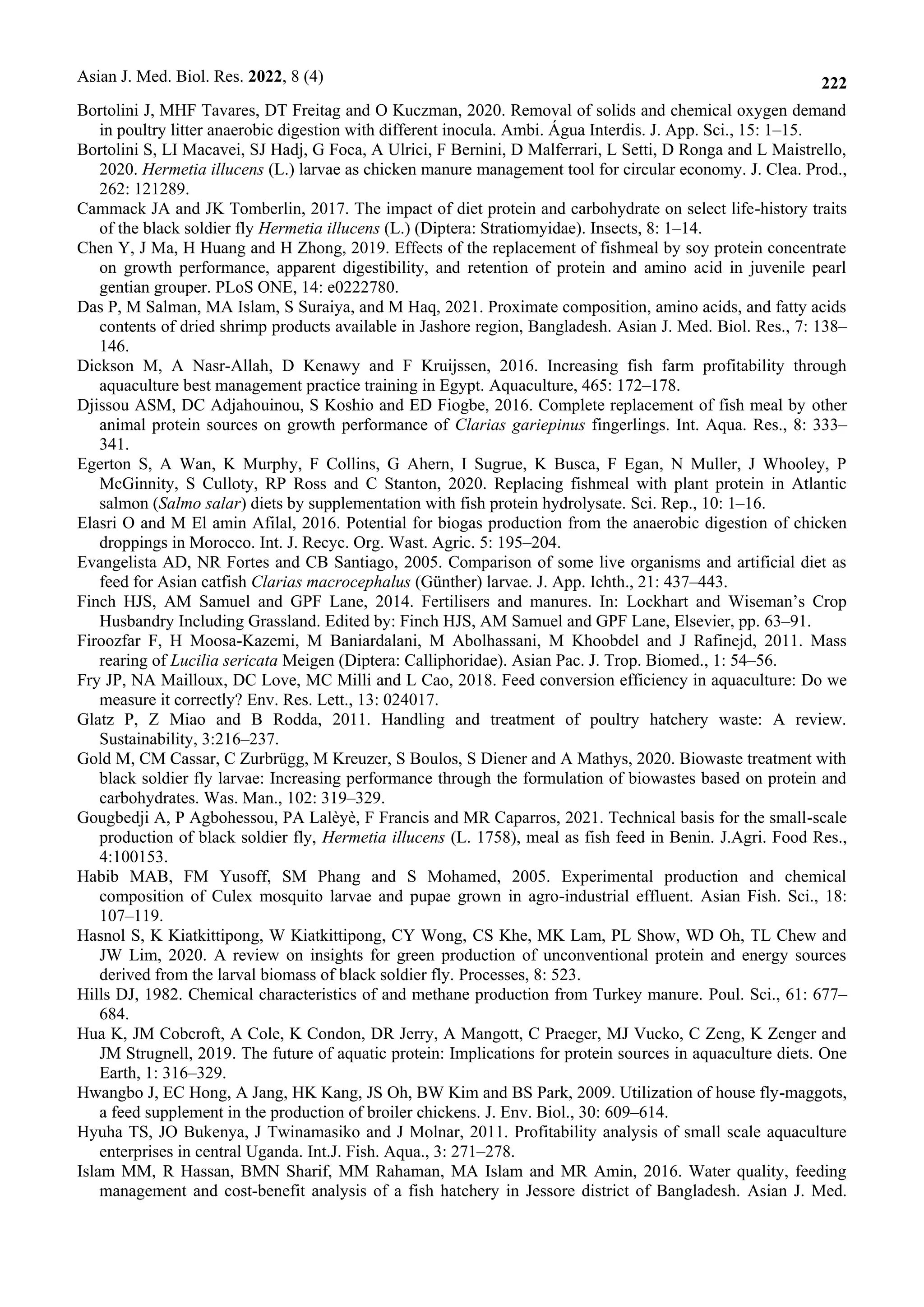 Culture and production of Lucilia sericata Meigen (1826) larvae for ...