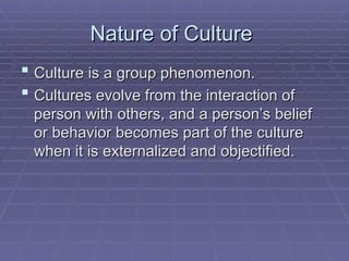 Culture and Society, physical environment can shape the culture of a ...