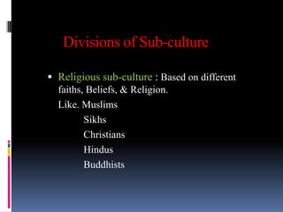 Culture and subculture | PPTX