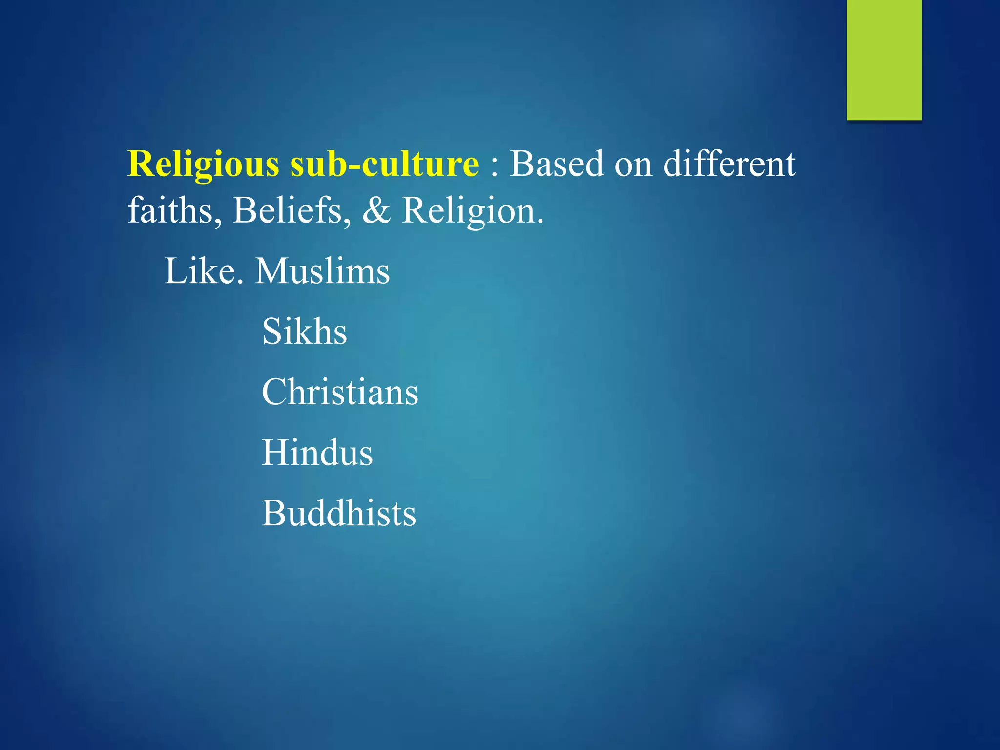 Culture And Subcultures In Marketing | PPTX | Religion & Spirituality