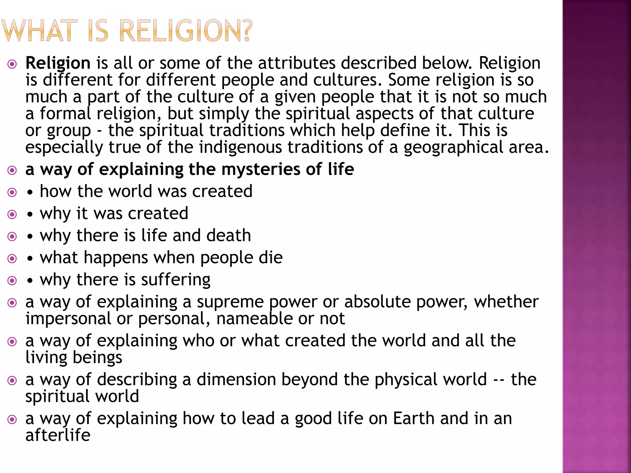Culture and Tradition of Different Religion | PPTX