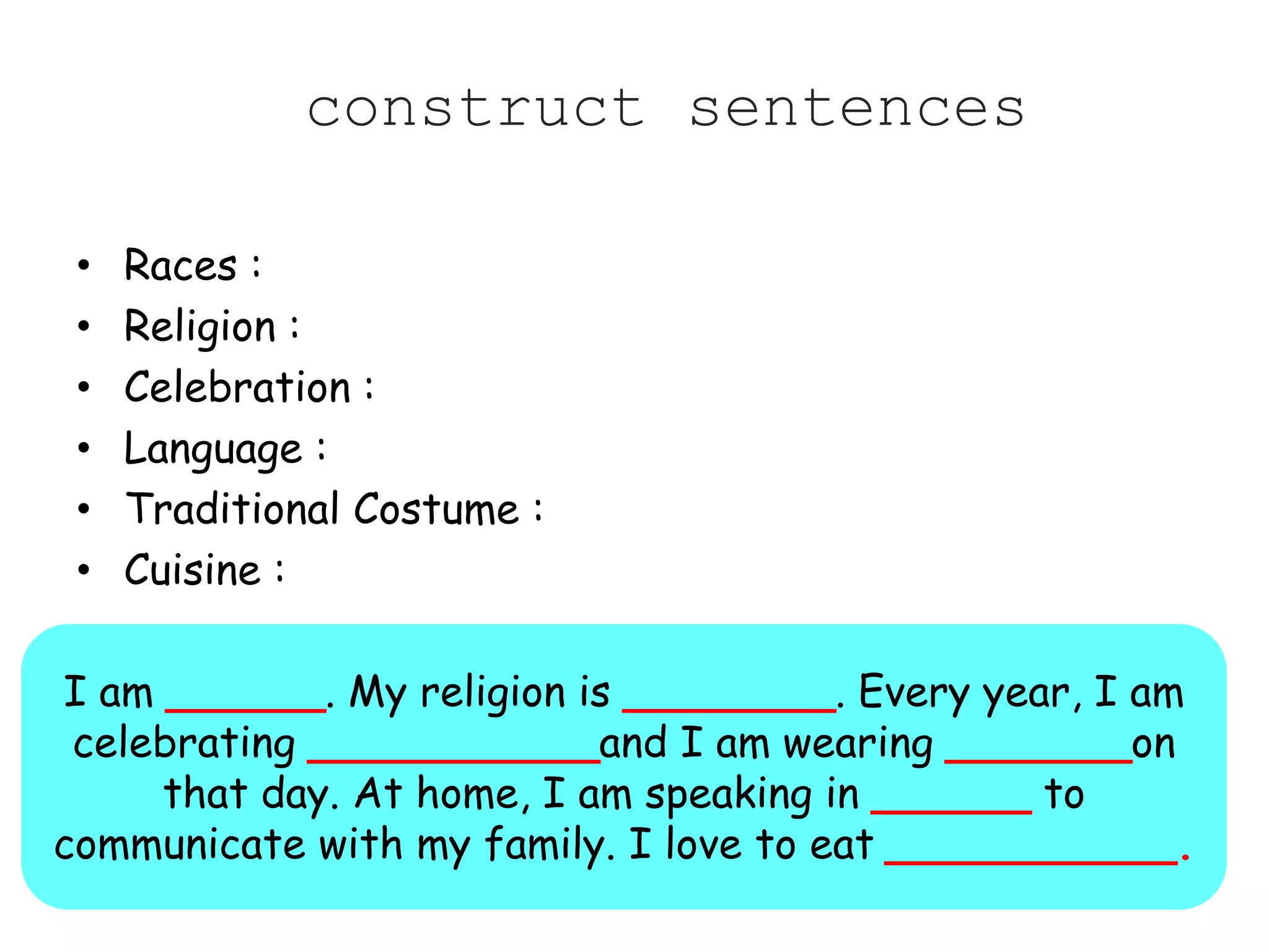 Culture and tradition year 5 | PPTX